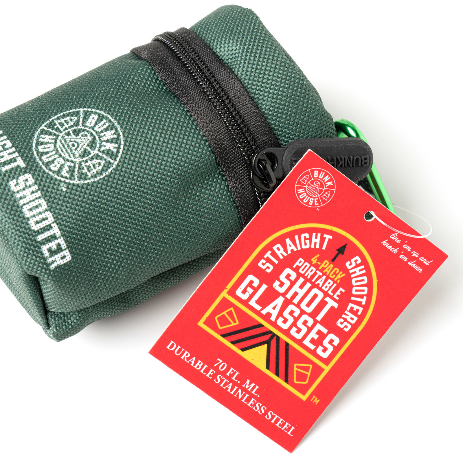 Bunk House Straight Shooters 4-Pack Portable Shot Glasses