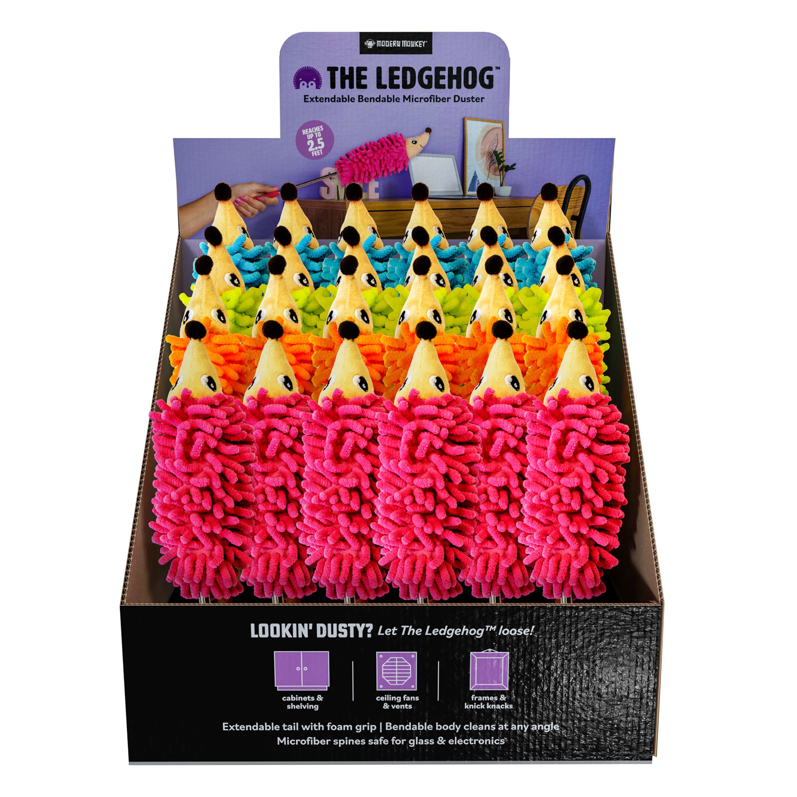 Modern Monkey The Ledgehog Extendable Bendable Microfiber Duster
